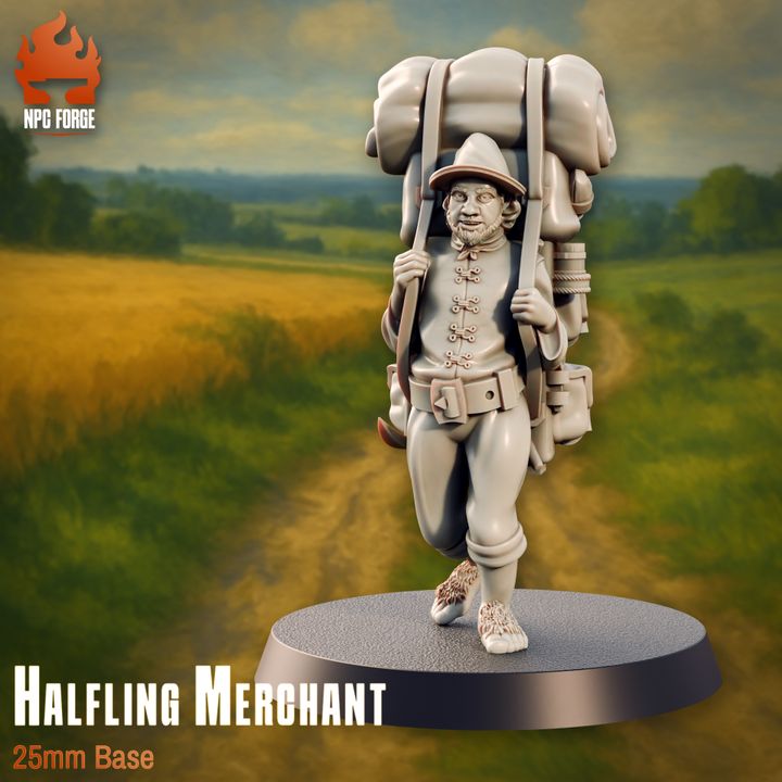 3D Printable Halfling Merchant - Presupported by NPC Forge