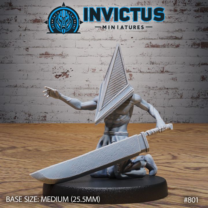 3D Printable Crimson Executioner Kneel / Pyramid Head Warrior ...