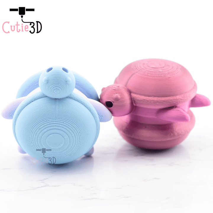 3D Printable Cutie3D Macaron Turtle Keycap Fidget Clicker Keychain ...