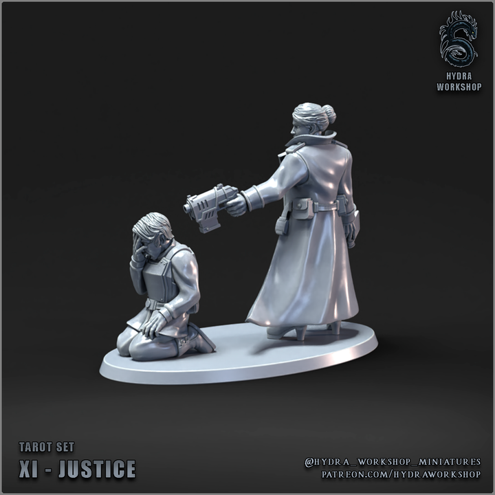 3D Printable Tarot set - XI Justice by Hydra workshop miniatures