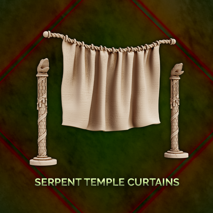 3D Printable Serpent Temple Curtains by Artificers_Mini