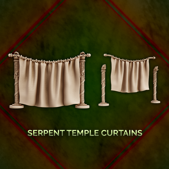 3D Printable Serpent Temple Curtains by Artificers_Mini