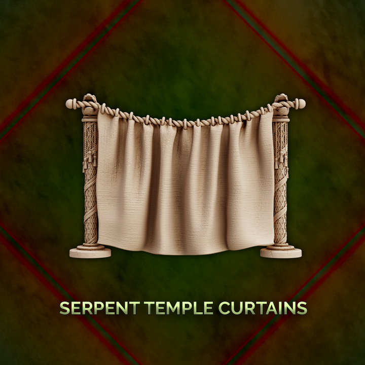 3D Printable Serpent Temple Curtains by Artificers_Mini