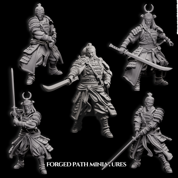3D Printable Samurai with Katana – 5 STL Miniatures | 30mm Scale | For ...