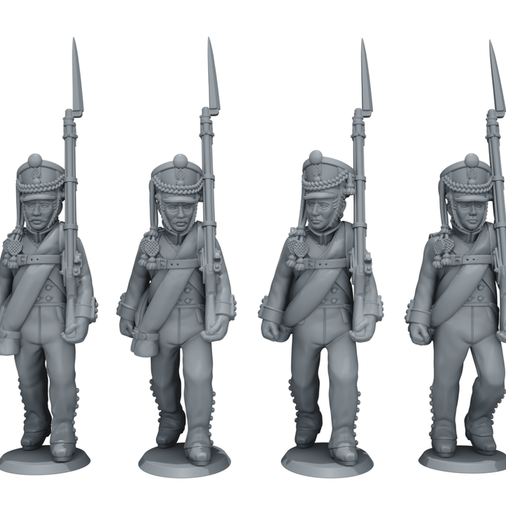 3D Printable 28mm 1812 Kiver Russian Jaeger 'March Attack' Set 1 by ...