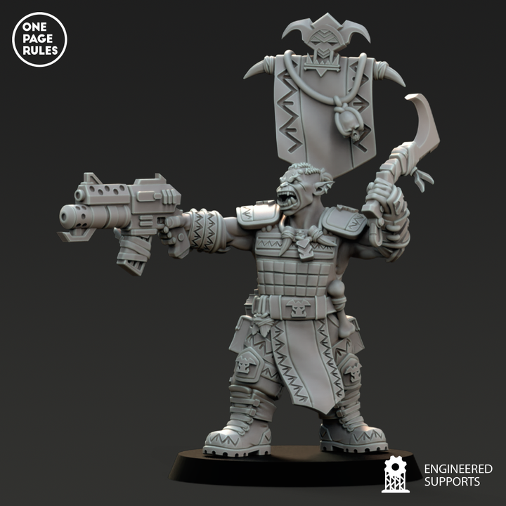 3D Printable Orc Leader - Orc Marauders by One Page Rules