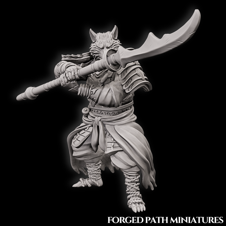 3D Printable Kitsune Samurai Miniatures – 5 Fox STL Models | 30mm Scale ...