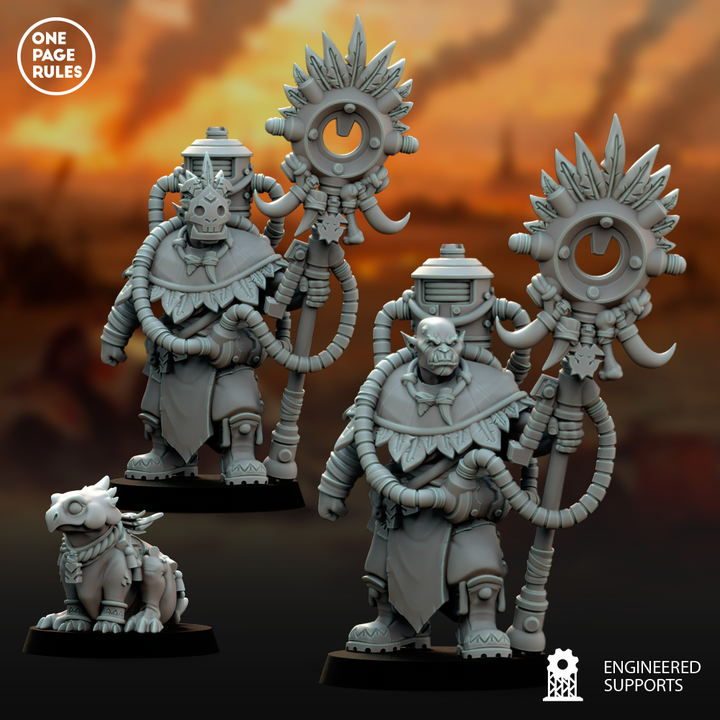 3D Printable Orc Leader (Shaman) - Orc Marauders by One Page Rules