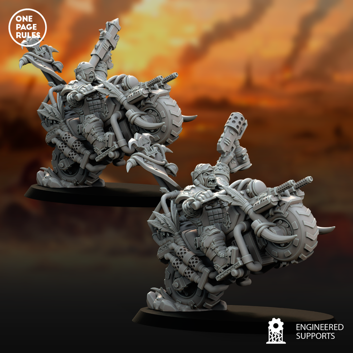3D Printable Orc Leader on Bike - Orc Marauders by One Page Rules