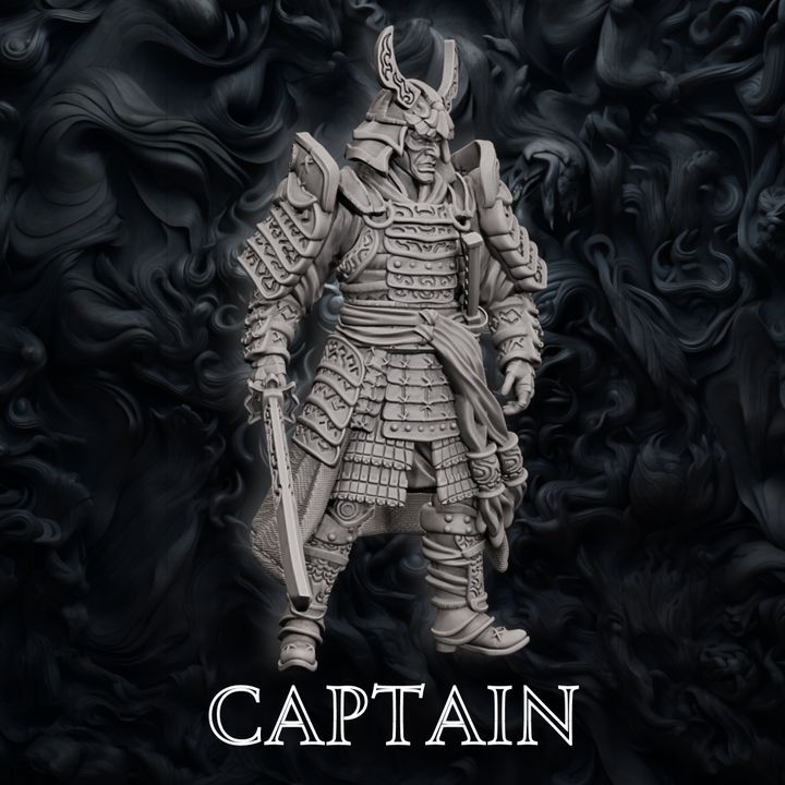 3D Printable Japanese Samurai Command – STL Miniature Set | 3 Leaders ...