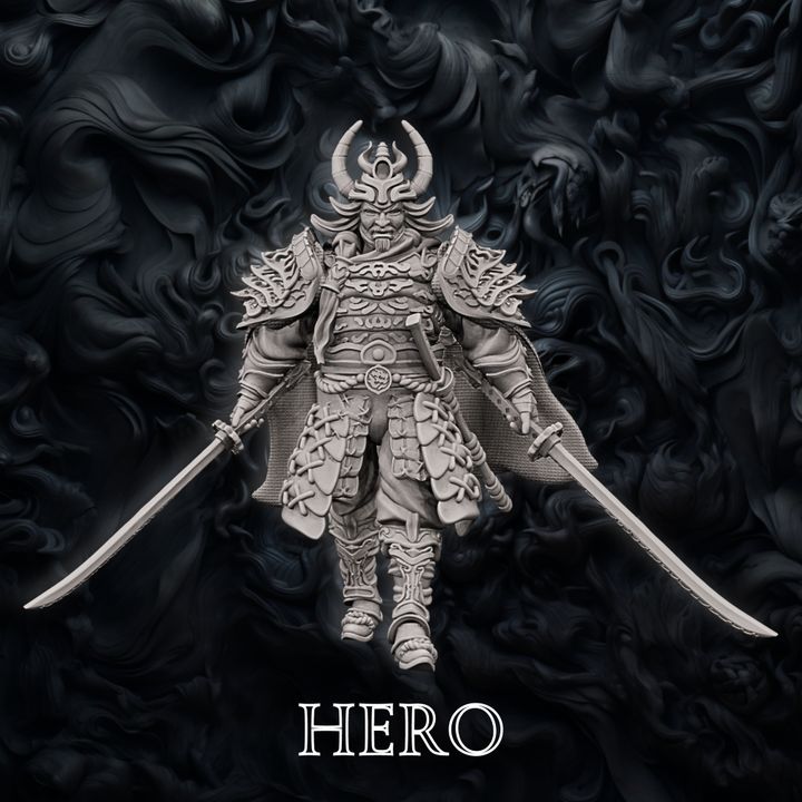 3D Printable Samurai Hero – STL Miniature for RPGs & Wargames | 30mm ...