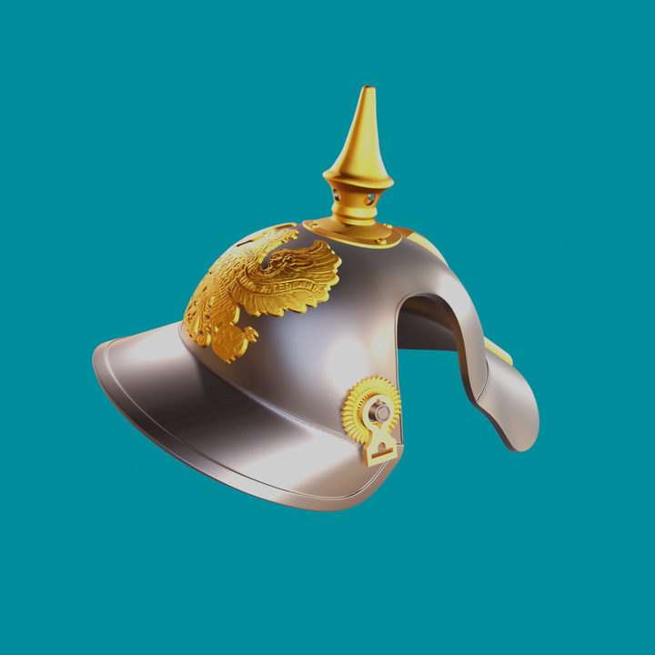 3D Printable German Dog Spiked Helmet - Pickelhaube. Scale To Size ...