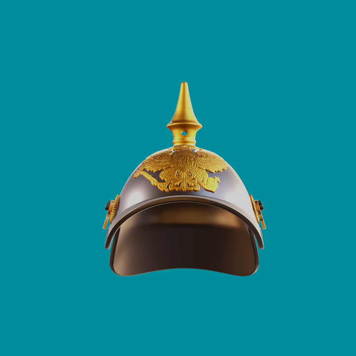 3D Printable German Dog Spiked Helmet - Pickelhaube. Scale To Size ...