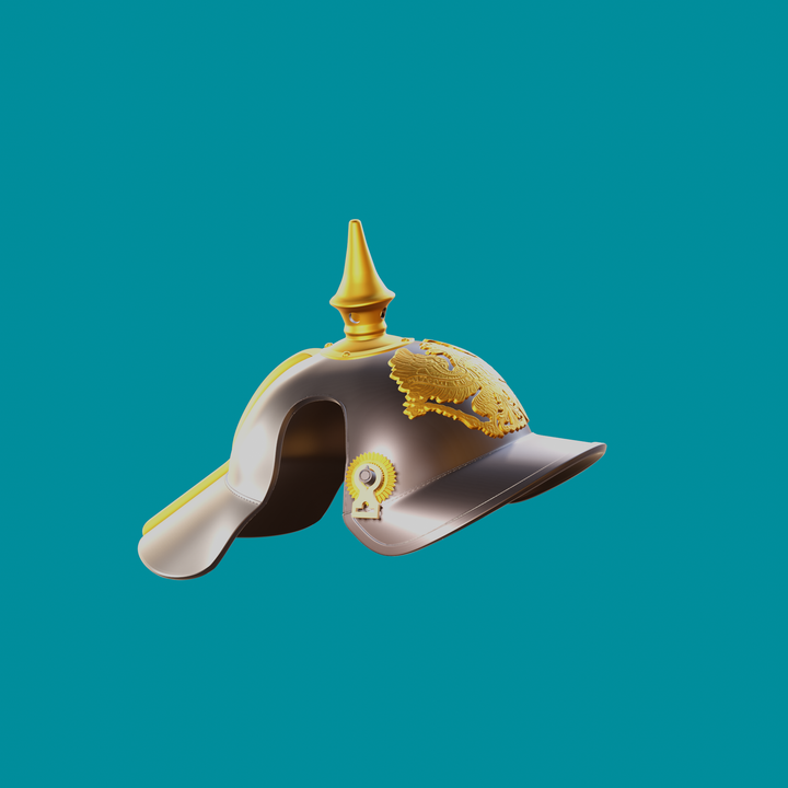 3D Printable German Dog Spiked Helmet - Pickelhaube. Scale To Size ...