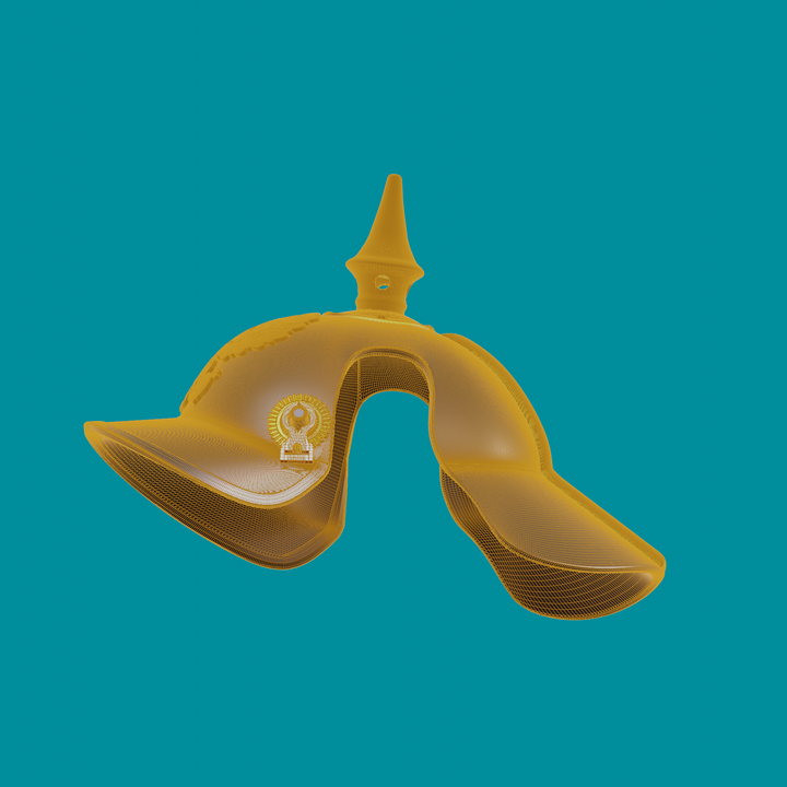 3D Printable German Dog Spiked Helmet - Pickelhaube. Scale To Size ...