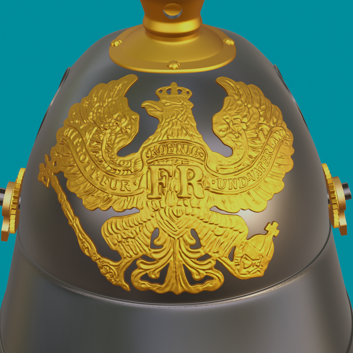 3D Printable German Dog Spiked Helmet - Pickelhaube. Scale To Size ...