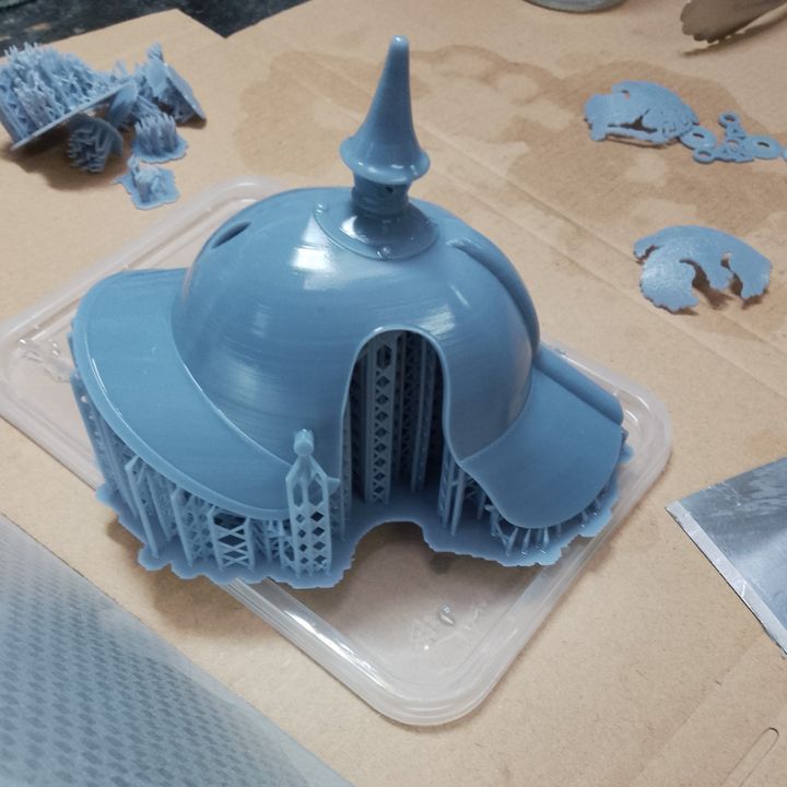 3D Printable German Dog Spiked Helmet - Pickelhaube. Scale To Size ...