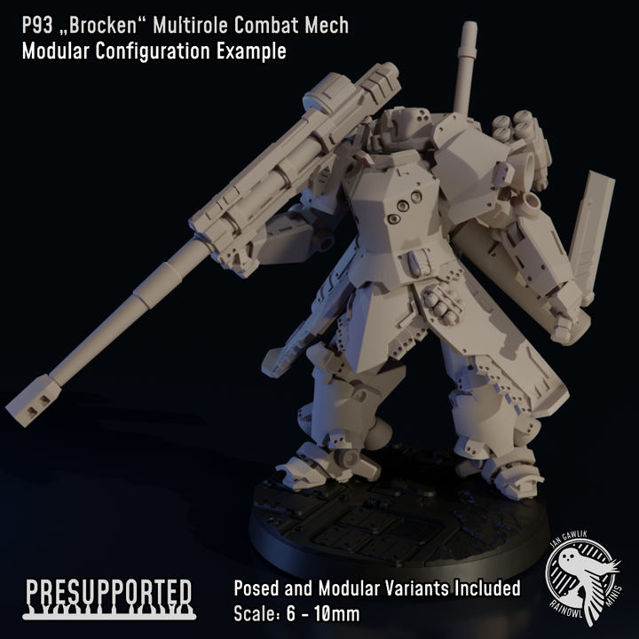 3D Printable P93 "Brocken" Multirole Combat Mech Modular Set by Rainowl ...
