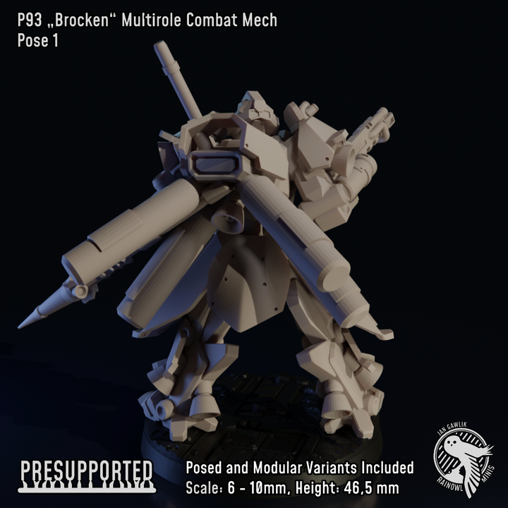 3D Printable P93 "Brocken" Multirole Combat Mech Modular Set by Rainowl ...
