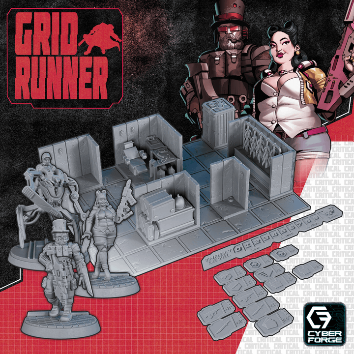 3D Printable GridRunner #12 - Solo Adventure Game - Descent - Free Dragon Cyberpunk Warhammer by ...