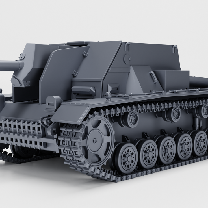 3D Printable SG-122 Artsturm + 3 Tankmen (Germany, WW2) by Wargame3d