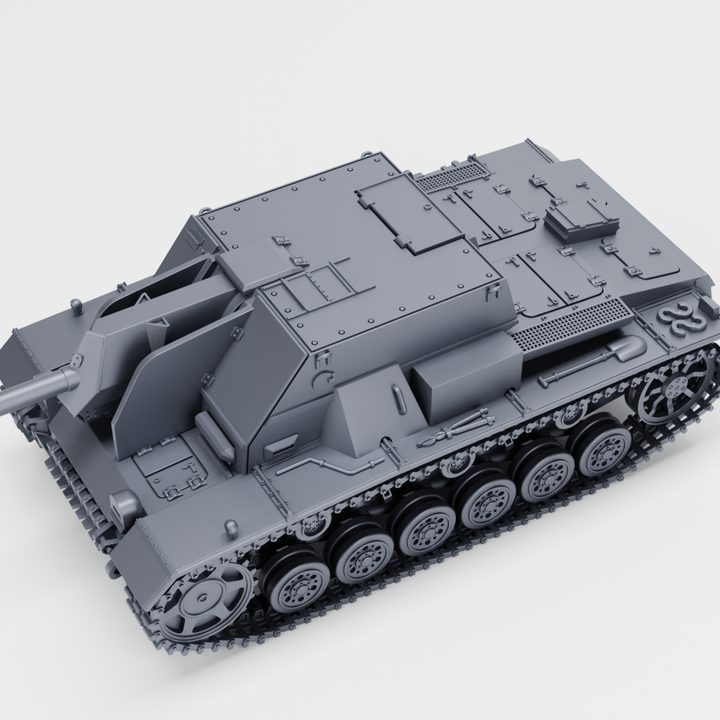 3D Printable SG-122 Artsturm + 3 Tankmen (Germany, WW2) by Wargame3d