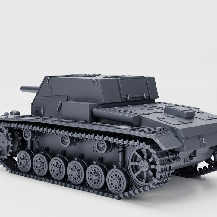3D Printable SG-122 Artsturm + 3 Tankmen (Germany, WW2) by Wargame3d