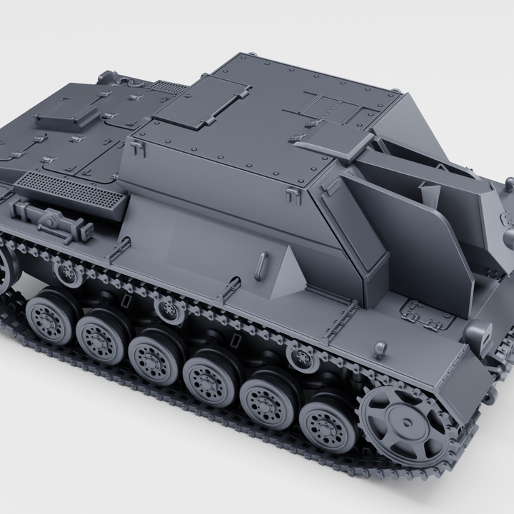3D Printable SG-122 Artsturm + 3 Tankmen (Germany, WW2) by Wargame3d