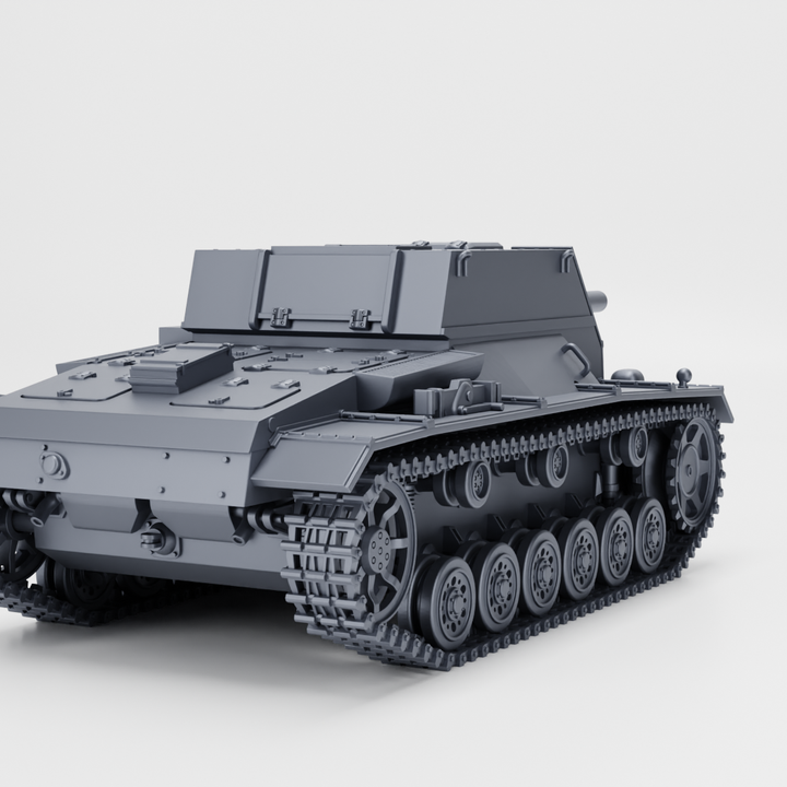 3D Printable SG-122 Artsturm + 3 Tankmen (Germany, WW2) by Wargame3d