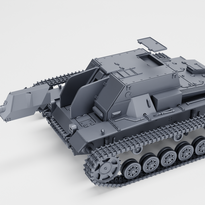 3D Printable SG-122 Artsturm + 3 Tankmen (Germany, WW2) by Wargame3d