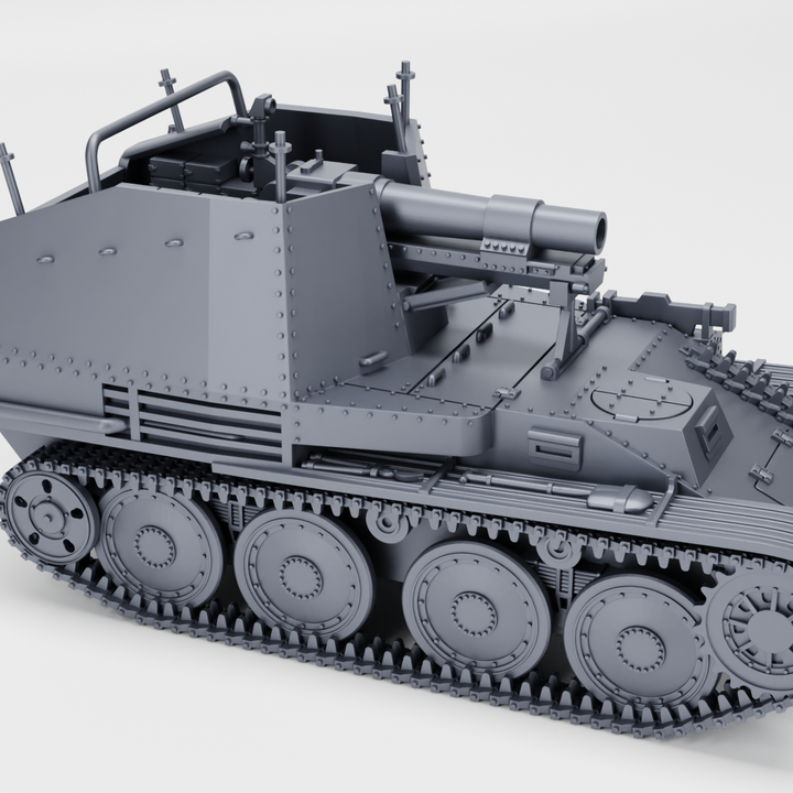 3D Printable sIG 33 auf Panzer 38(t) Ausf.K Grille + 3 Tankmen (Germany ...
