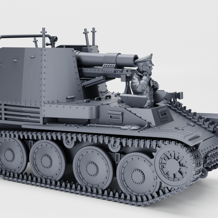 3D Printable sIG 33 auf Panzer 38(t) Ausf.K Grille + 3 Tankmen (Germany ...