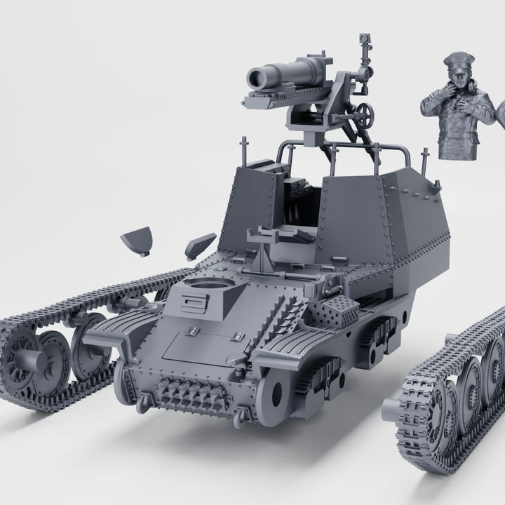 3D Printable sIG 33 auf Panzer 38(t) Ausf.K Grille + 3 Tankmen (Germany ...