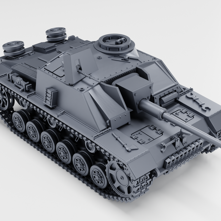 3D Printable STUG III Ausf.G (early) + 3 Tankmen + side armor (standard ...