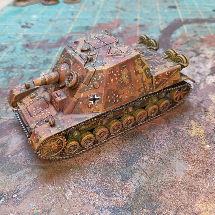 3D Printable Sturmpanzer IV “Brummbar” (early) + 3 Tankmen + side armor ...