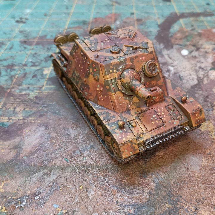 3D Printable Sturmpanzer IV “Brummbar” (early) + 3 Tankmen + side armor ...