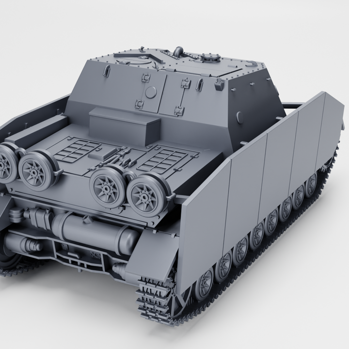 3D Printable Sturmpanzer IV “Brummbar” (early) + 3 Tankmen + side armor ...