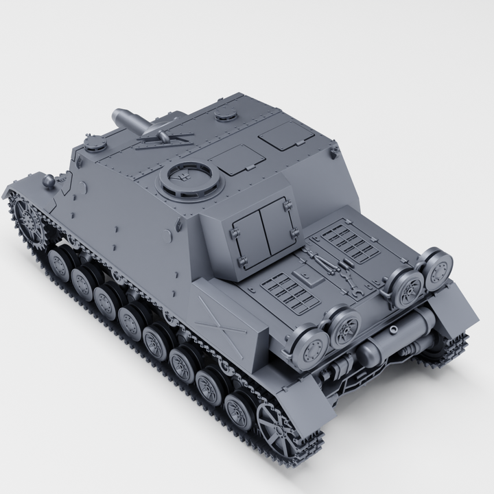 3D Printable Sturmpanzer IV “Brummbar” (late) + 3 Tankmen + side armor ...