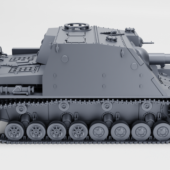 3D Printable Sturmpanzer IV “Brummbar” (late) + 3 Tankmen + side armor ...