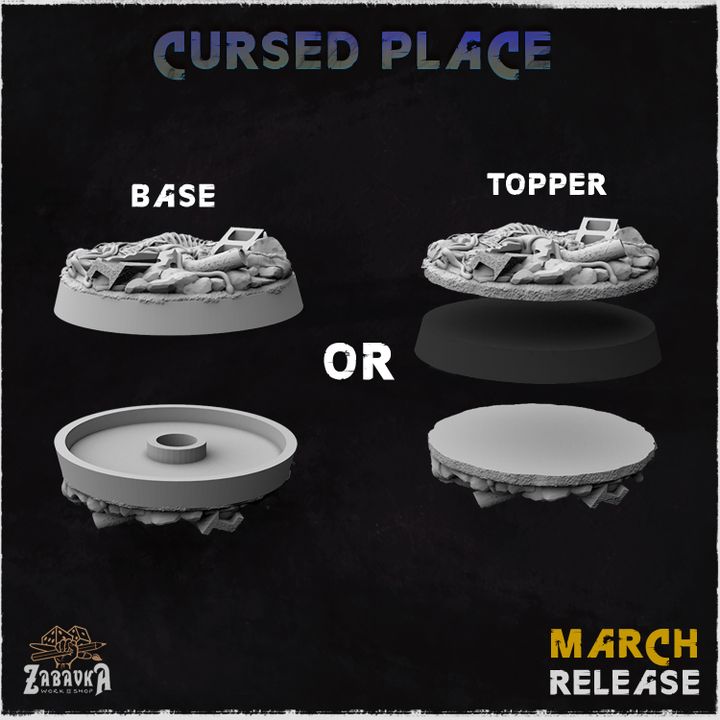 3D Printable Cursed Place - Bases & Toppers (Small Set) by Zabavka Workshop