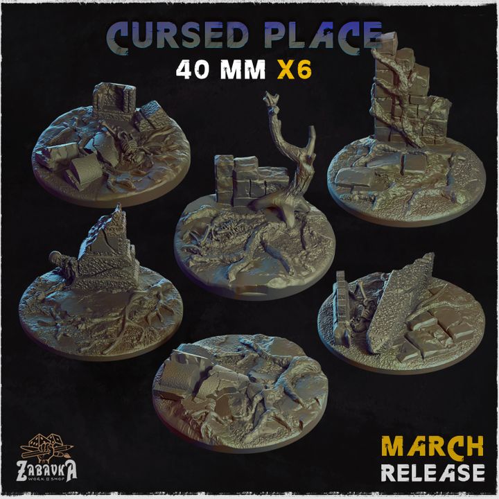 3D Printable Cursed Place - Bases & Toppers (Big Set++) by Zabavka Workshop