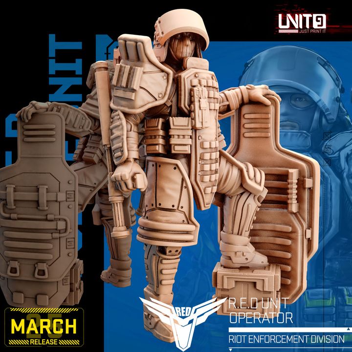 3D Printable Cyberpunk models BUNDLE - RIOT Enforcement Division ...