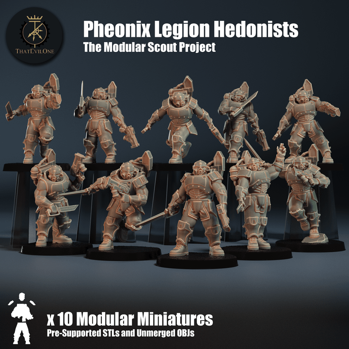3D Printable Modular Scout Phoenix Legion Hedonists - Presupported by ...