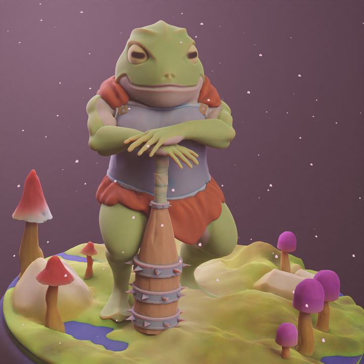 3D Printable Croakfang Frog (Boss) – 32mm (Sup/Unsup) by Goomer Minis ...