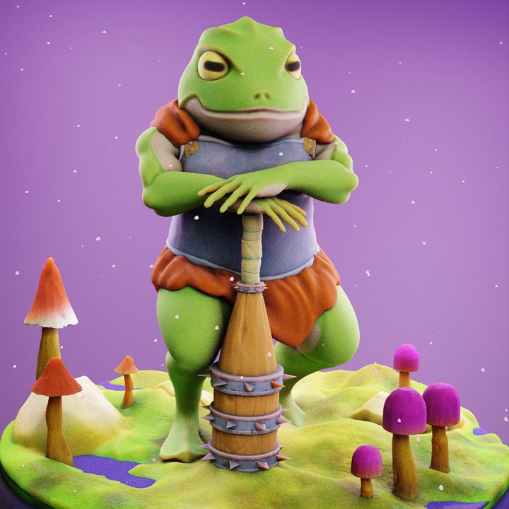 3D Printable Croakfang Frog (Boss) – 32mm (Sup/Unsup) by Goomer Minis ...