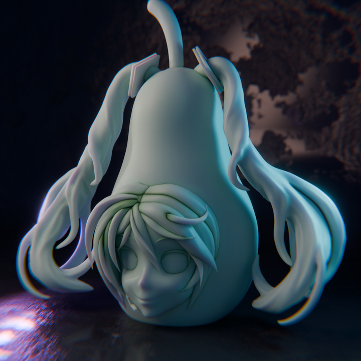 3D Printable Miku Pear Hatsune Miku Vocaloid TikTok Meme Figure by Enk3ns