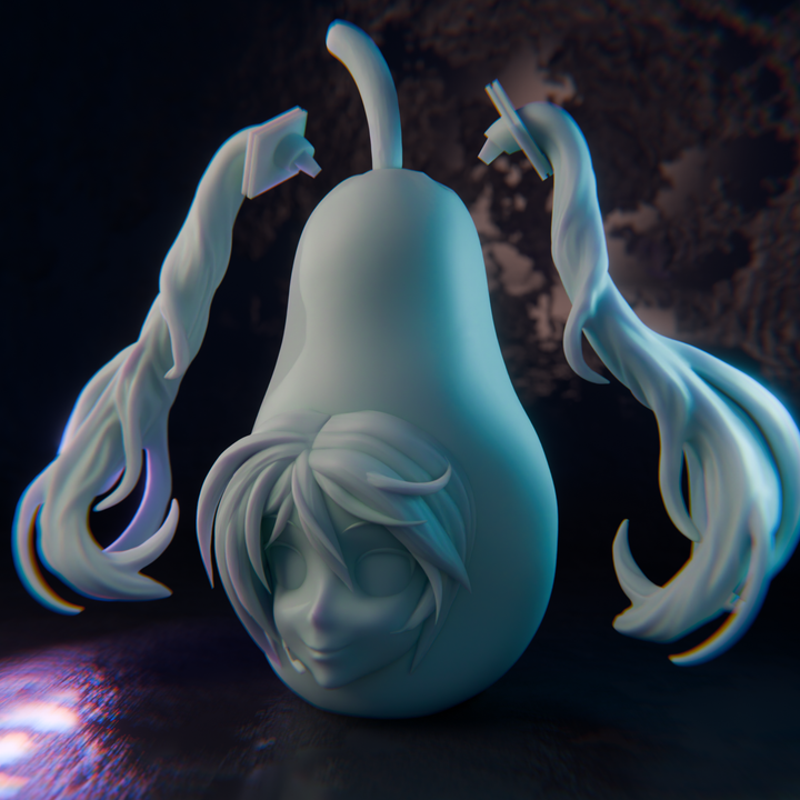 3D Printable Miku Pear Hatsune Miku Vocaloid TikTok Meme Figure by Enk3ns