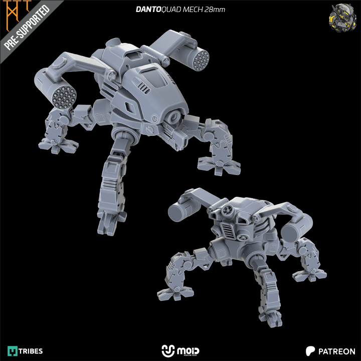 3D Printable Danto Quad Mech – 28mm Scale by Moid