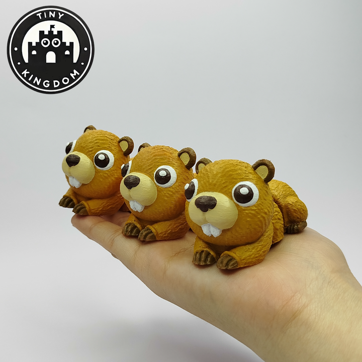 3D Printable Flexi Tiny Beaver, Articulated fidget figure, keychain ...