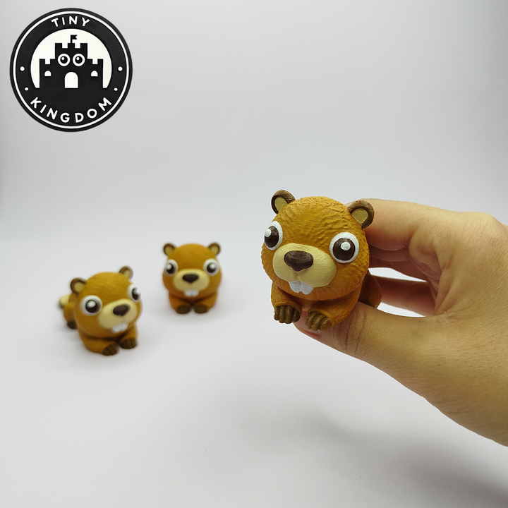 3D Printable Flexi Tiny Beaver, Articulated fidget figure, keychain ...